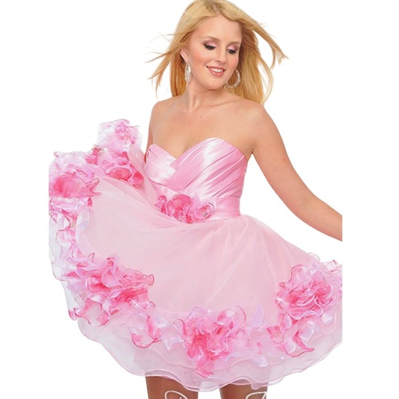 Precious Formals | Dresses | Precious Formals Pink Ruffled Coquette ...
